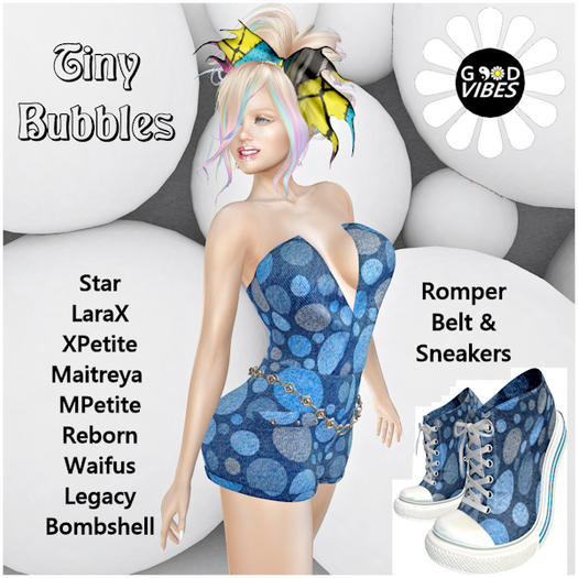 Second Life Marketplace - GoodVibes Tiny Bubbles Blue
